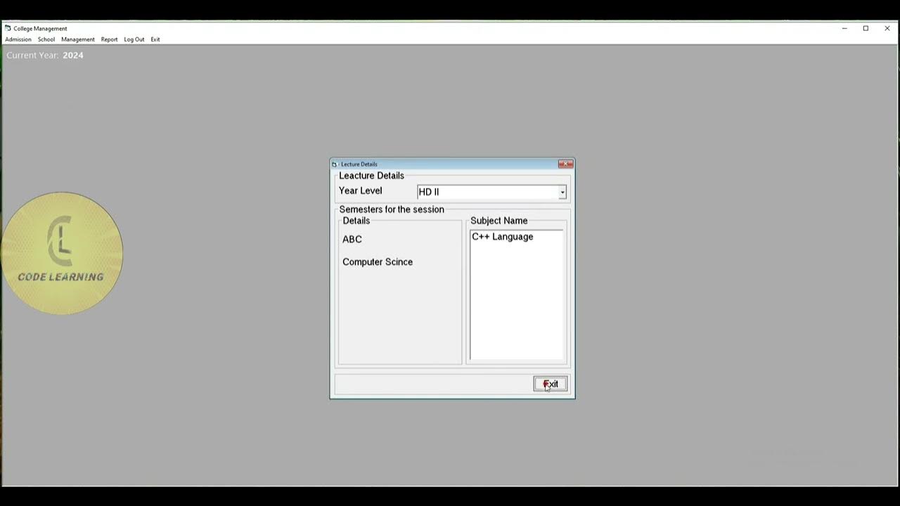 Vb6.0 | College management project 'Overview' | CodeLearning - YouTube