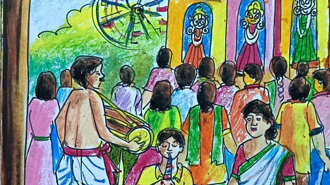 Rath Yatra special drawing(Mela)।।Artist Pradip Pal Tutorial ♥️ ...