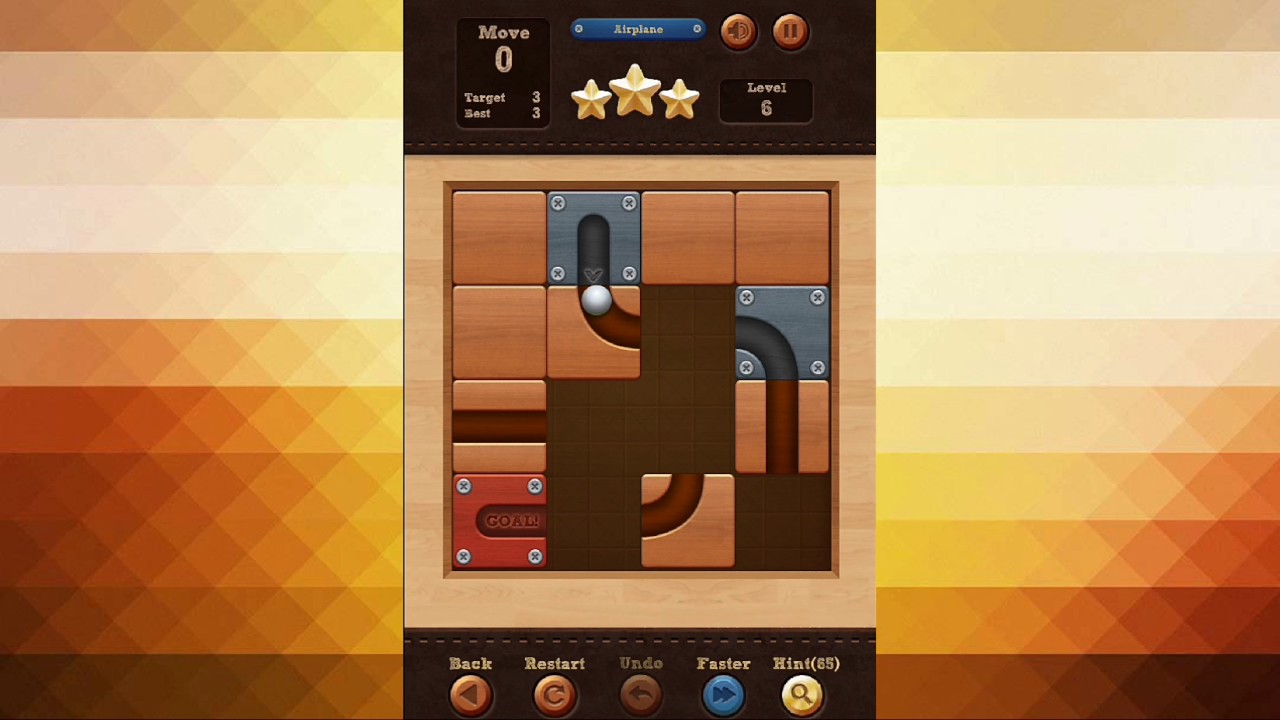 Roll the ball - moving mode - airplane level 6 - YouTube