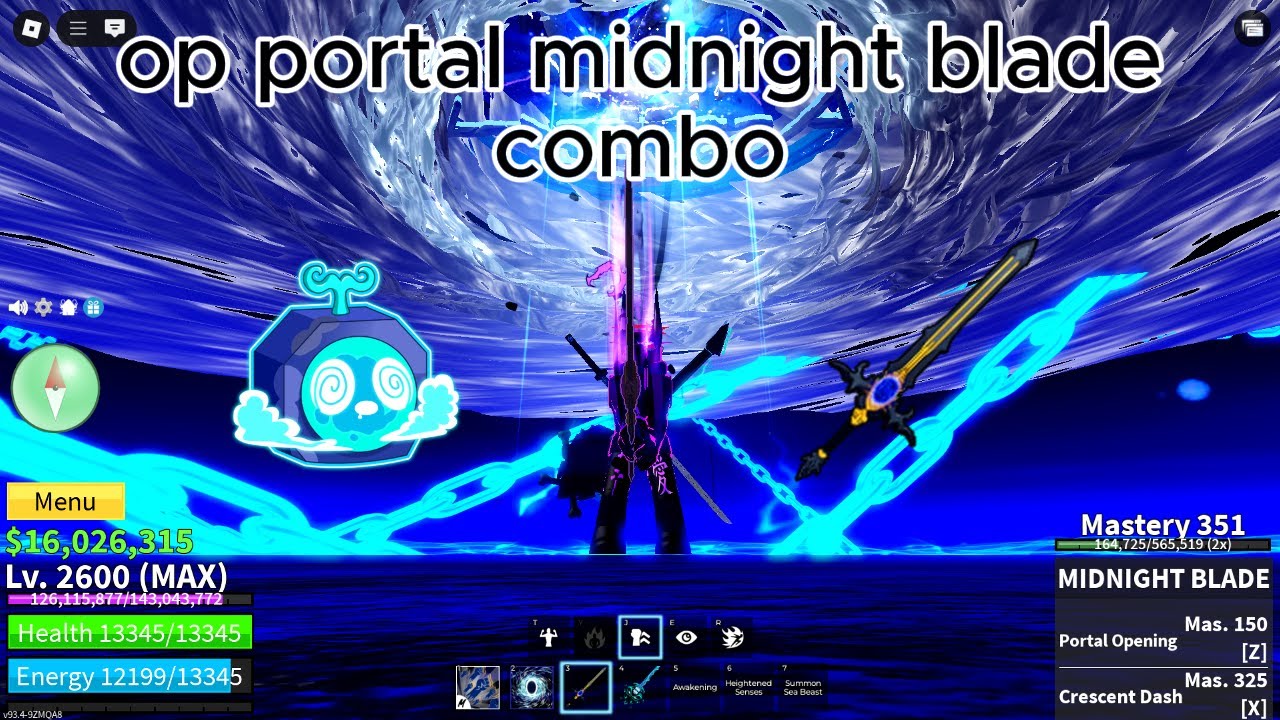 Blox Fruit || op portal midnight blade combo - YouTube