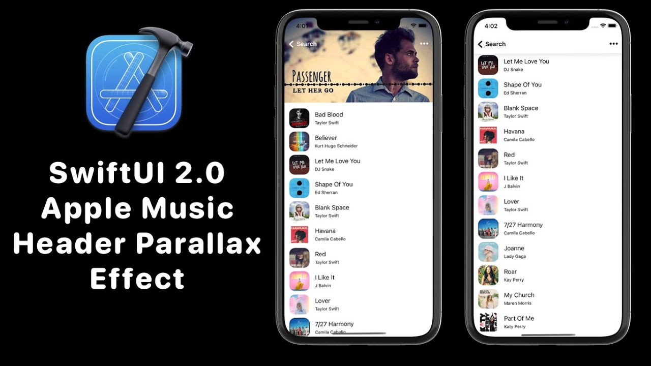 SwiftUI 2.0 Apple Music Header Animation [ Parallax Effect ] - SwiftUI Parallax Effect - SwiftUI ...