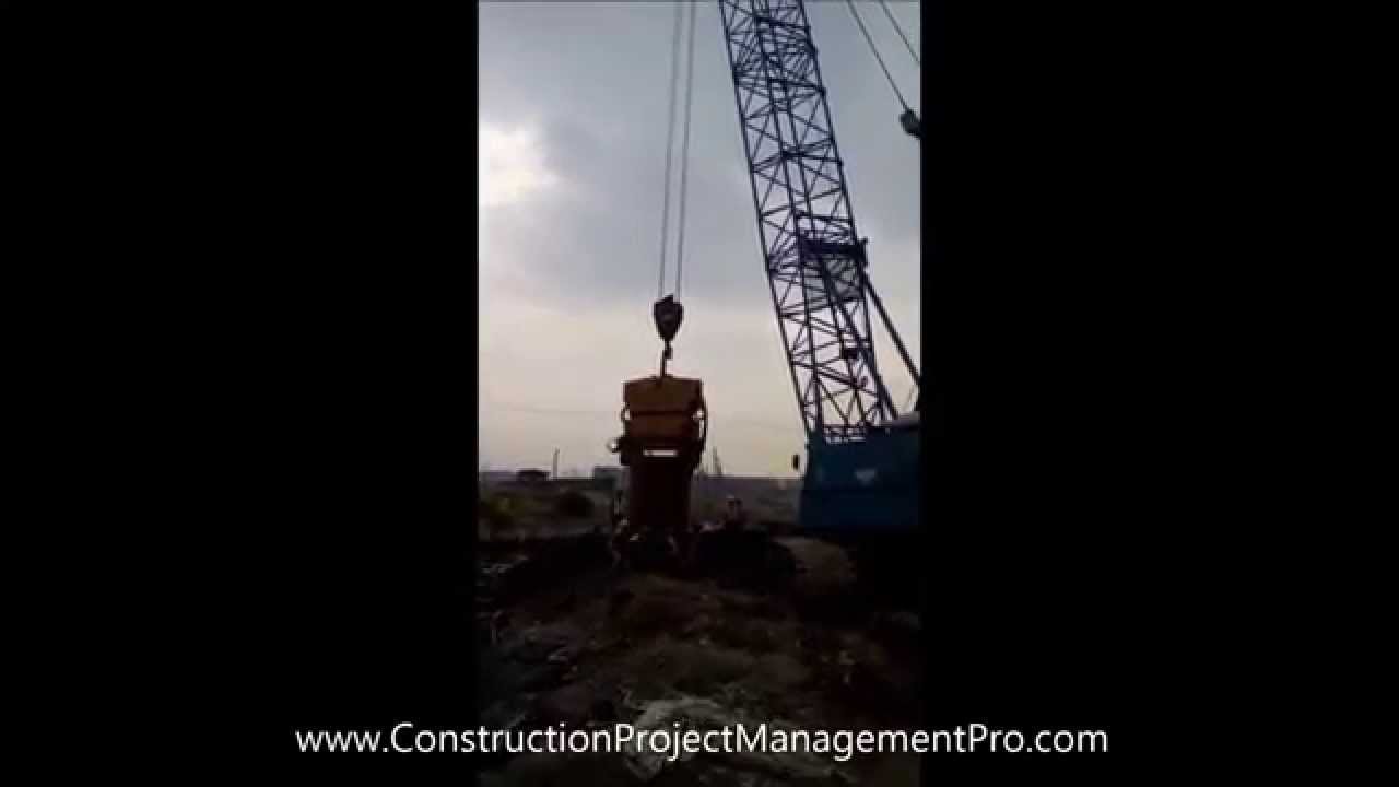 Bored Piling Works - Driving of Steel Casing - YouTube