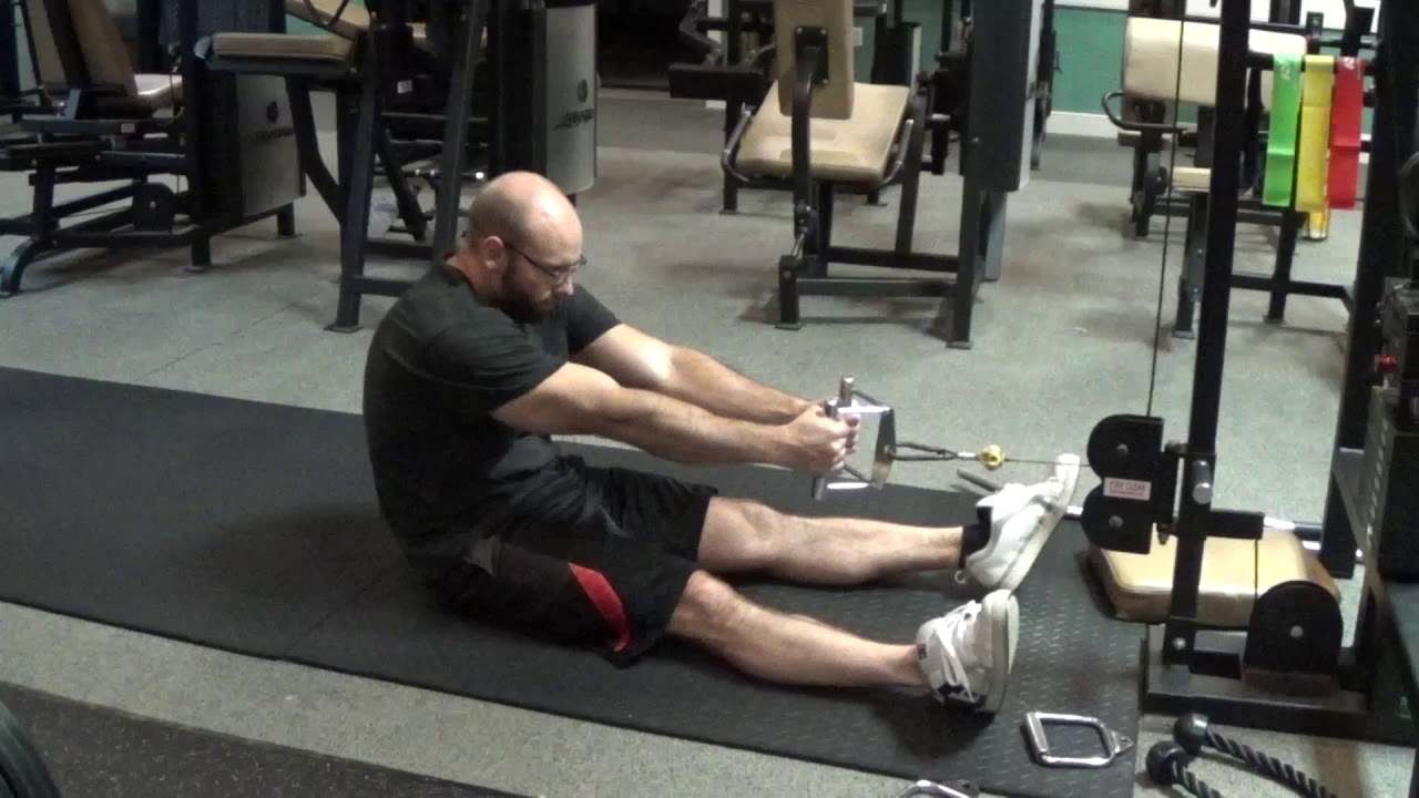 Back-V Grip Cable Rows Seated on Floor - YouTube