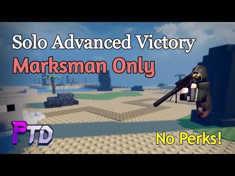 Solo Advanced Mode Victory with ONLY MARKSMAN (No Perks) | Roblox Planetary Tower Defense v0.2.1