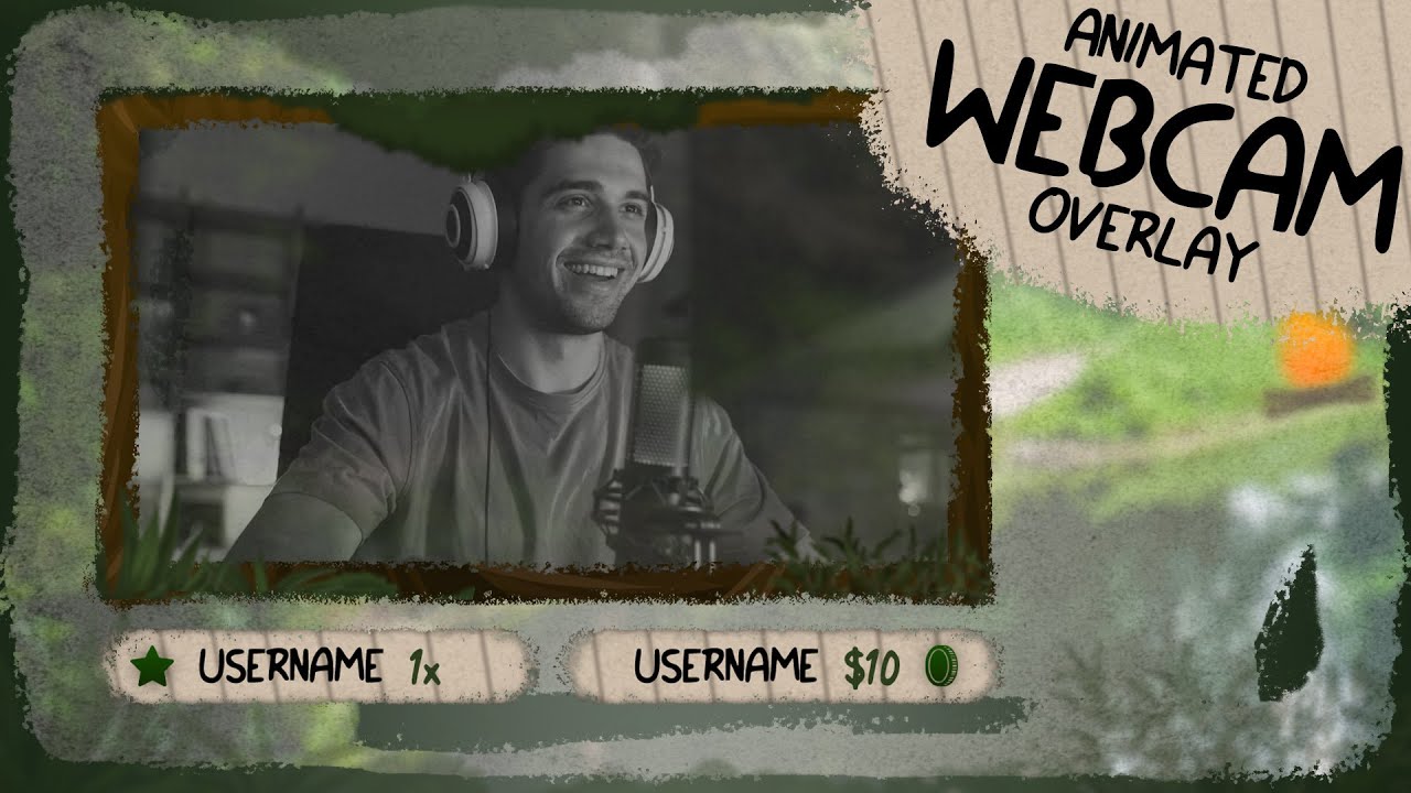 Animated Survival Twitch Webcam Overlay | Forest Nature Earth Plants ...