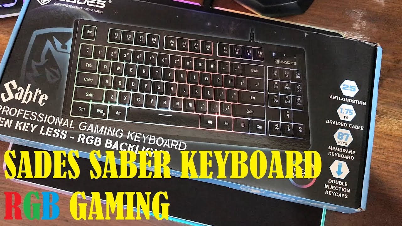 UNBOXING SADES SABER KEYBOARD GAMING RGB - YouTube