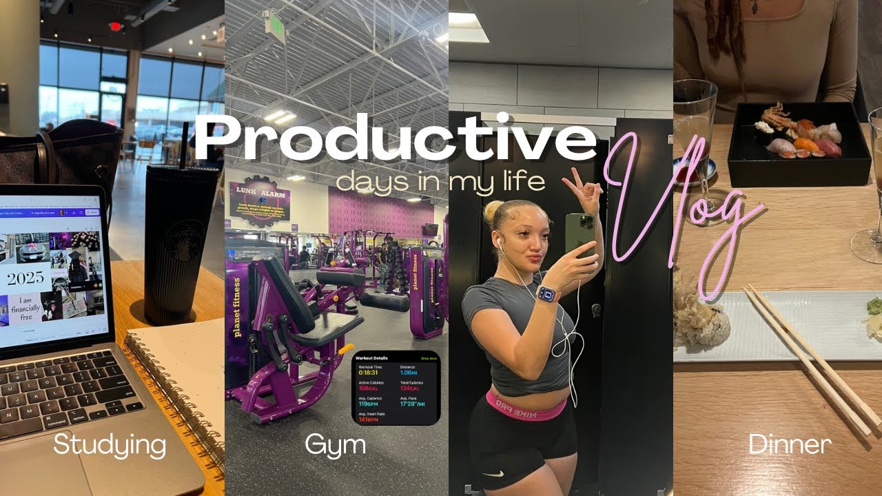 productive vlog | days in my life: studying, gym, dinner & more - YouTube