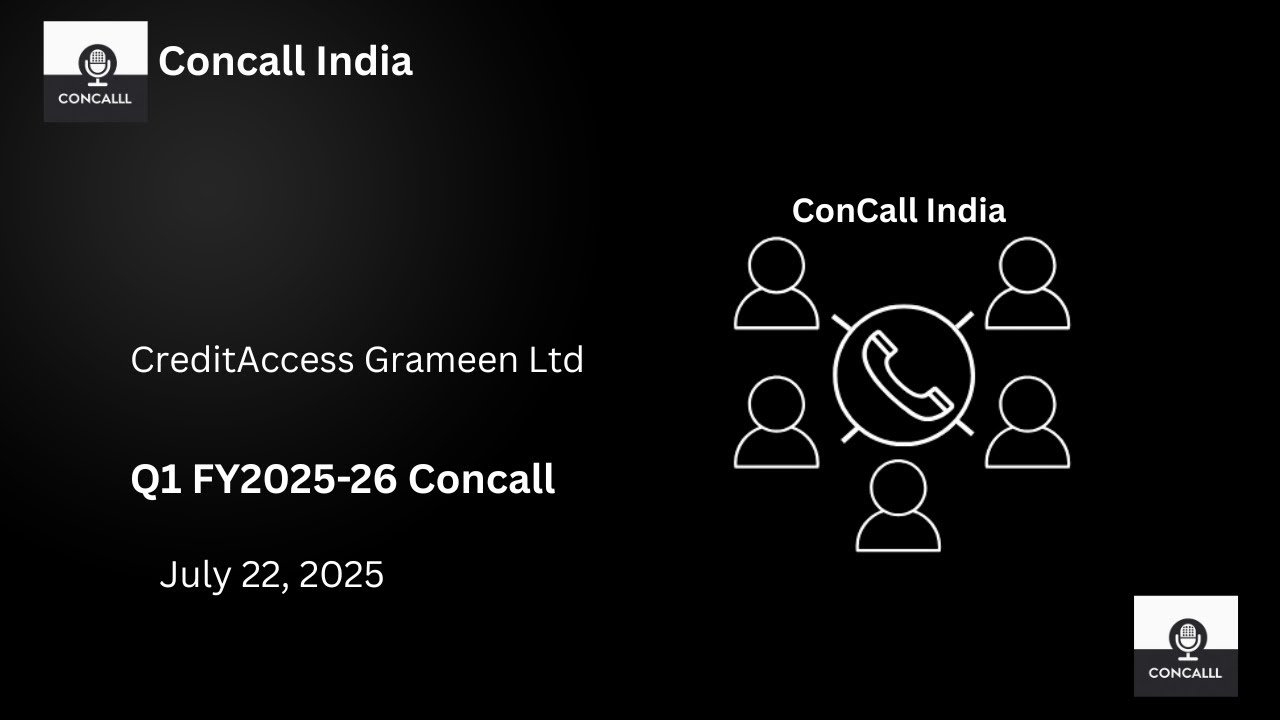 CreditAccess Grameen Ltd. (CAGL) Q1 FY 2025-26 Concall - YouTube