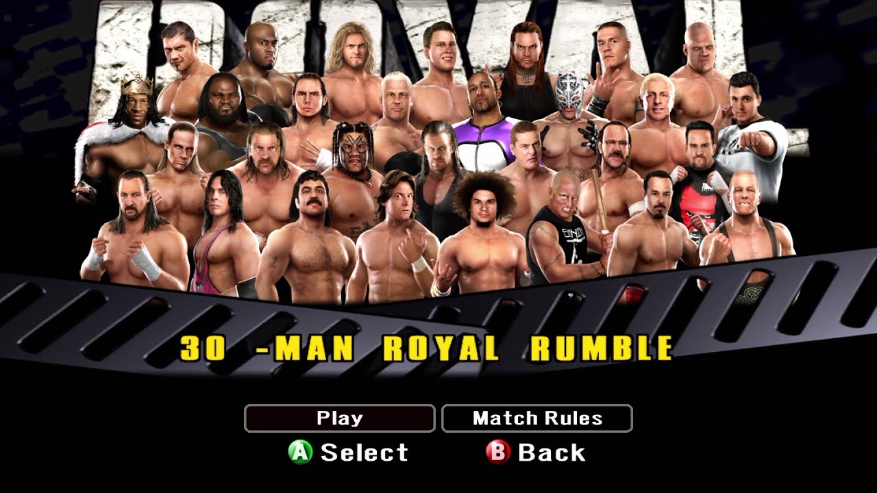 WWE Smackdown vs Raw 2008 - ROYAL RUMBLE Full Match - YouTube