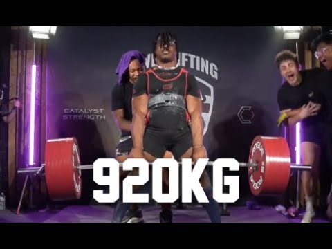 William Ball 920kg TOTAL UNOFFICIAL WORLD RECORD (19yo 93kg class ...
