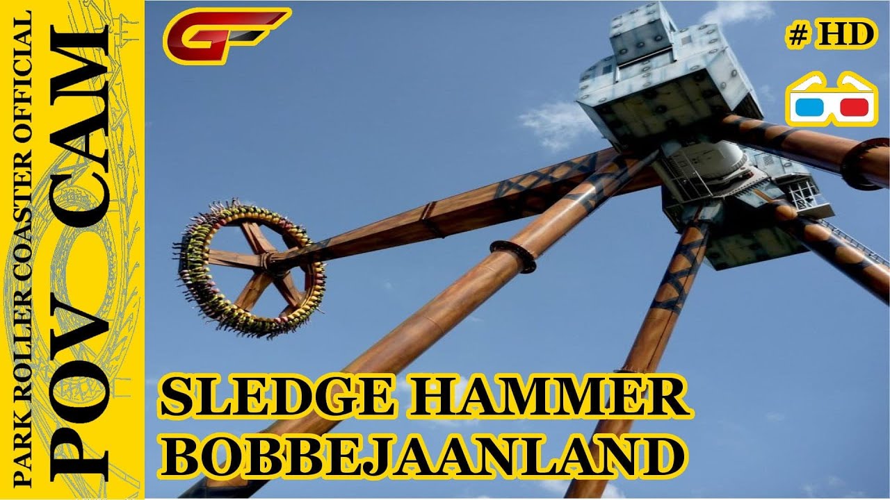 3D Anaglyphe - Sledge Hammer - On Ride / POV CAM - Bobbejaanland - YouTube