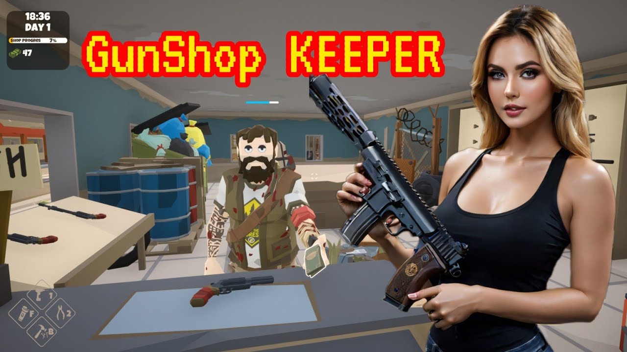 Zombie apocalypse GUN SHOP KEEPER rise of gun pc gameplay - YouTube