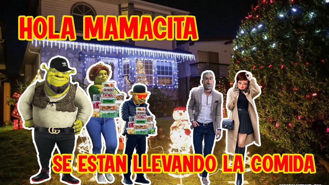 SHREK se va a gorrear COMIDA a las POSADAS DE NAVIDAD y los descubren ...
