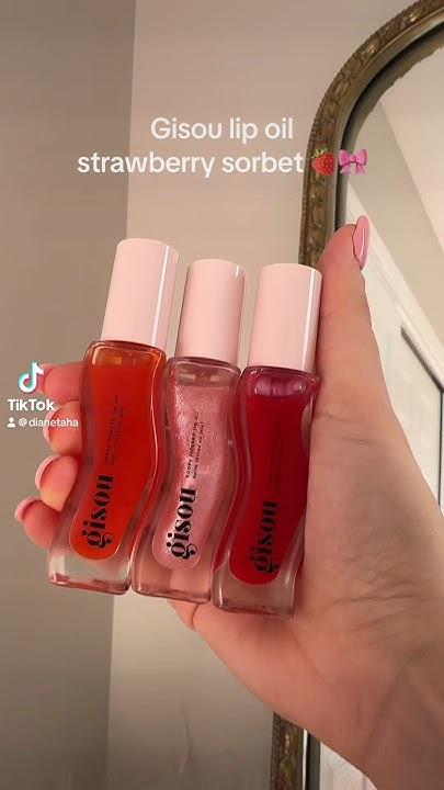 Grwm Gisou Lip Oils Using Shade Strawberry Sorbet πππ Youtube