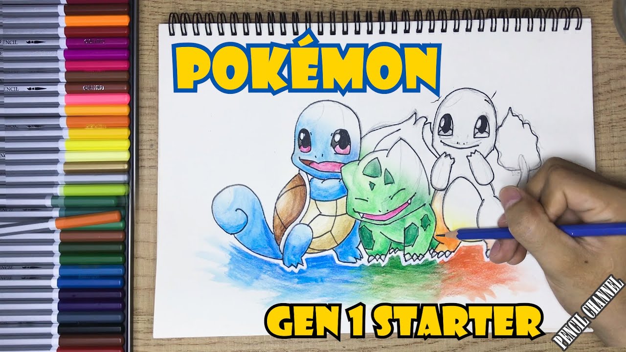 Drawing POKEMON Gen 1 Starter - YouTube