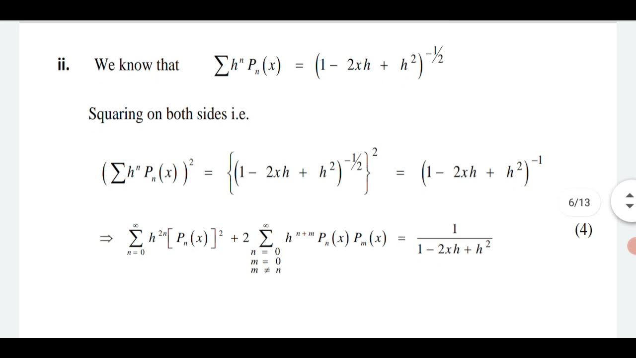Orthogonal properties of Legendre’s polynomials - YouTube