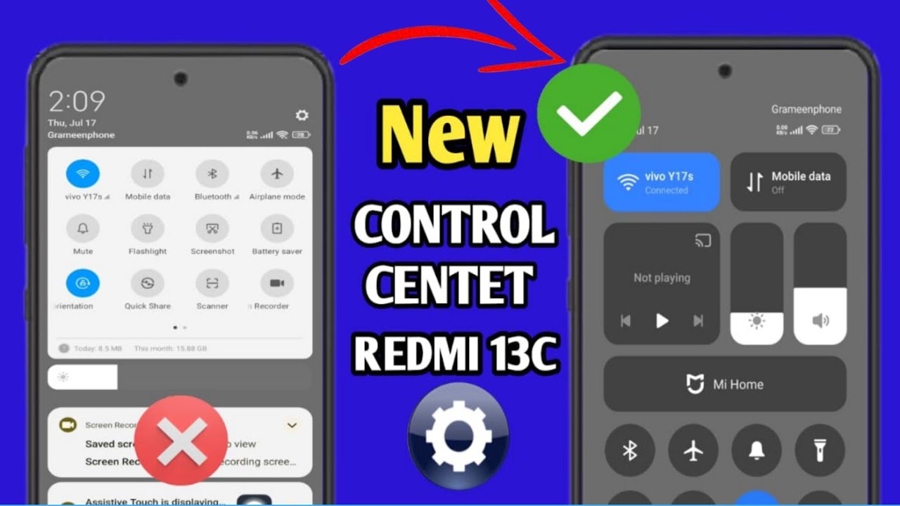 Redmi 13C Control Center Settings | changecontrol center on redmi 13C ...