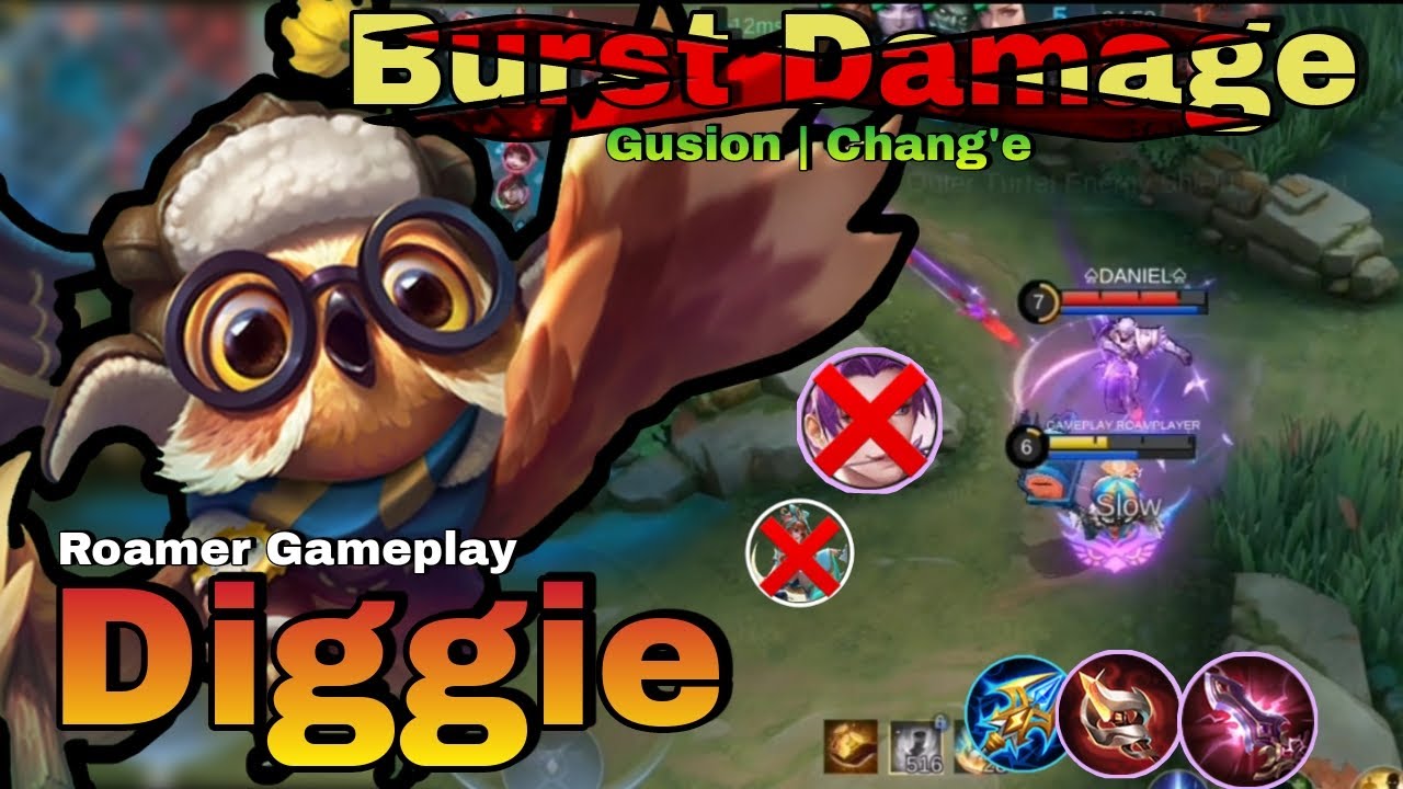 Diggie Gameplay | Anti Burst Damage - Roamer Diggie Gameplay ~ MLBB ...