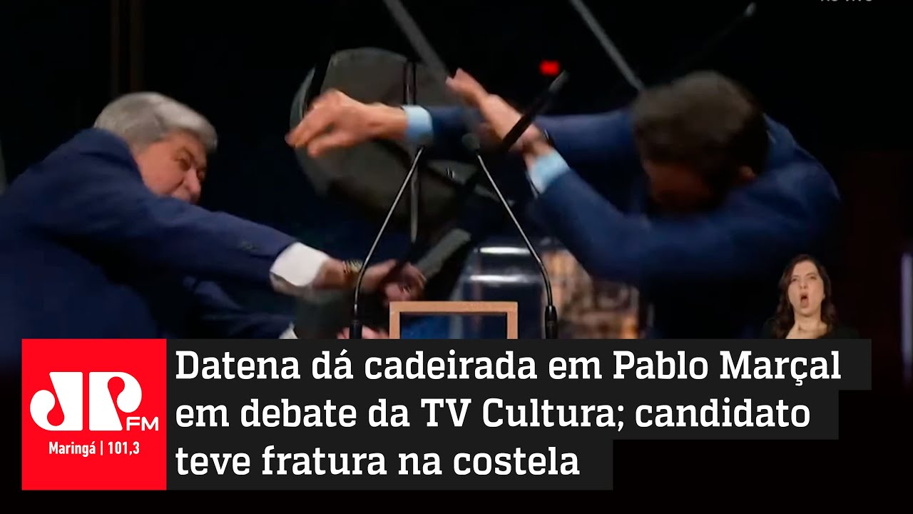 Datena dá cadeirada em Pablo Marçal durante debate da TV Cultura - YouTube