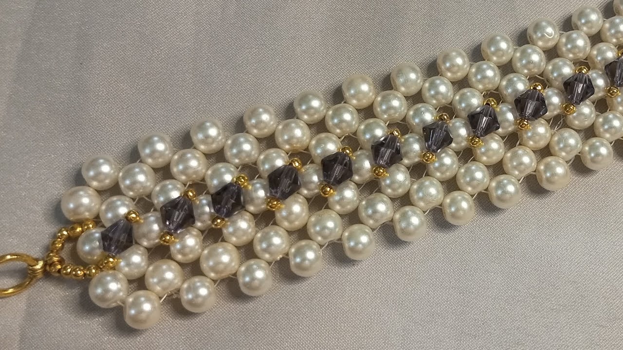 pearl multiple row bracelat DIY#( easy to make it home) - YouTube