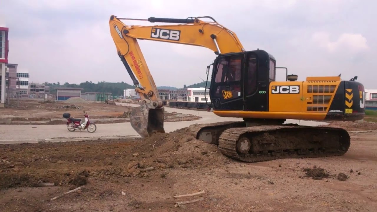 Excavator jcb js205 - YouTube
