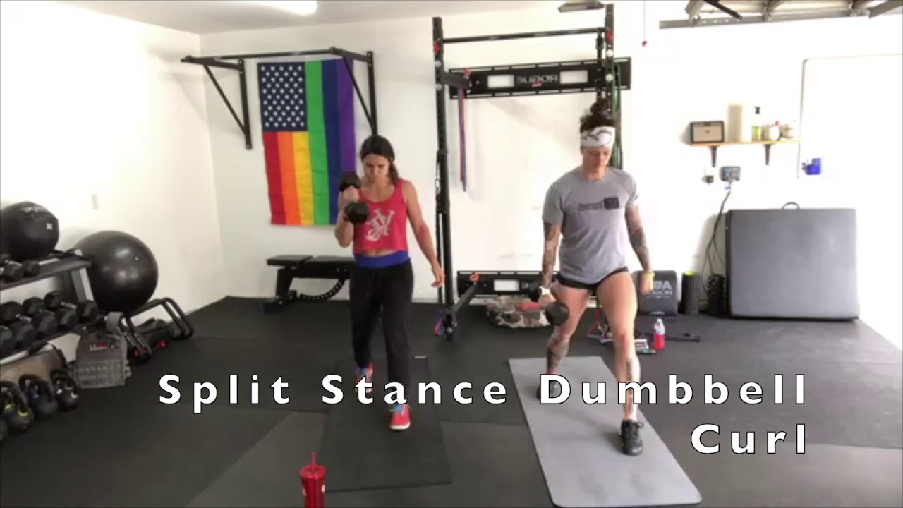 Split Stance DB Curl - YouTube