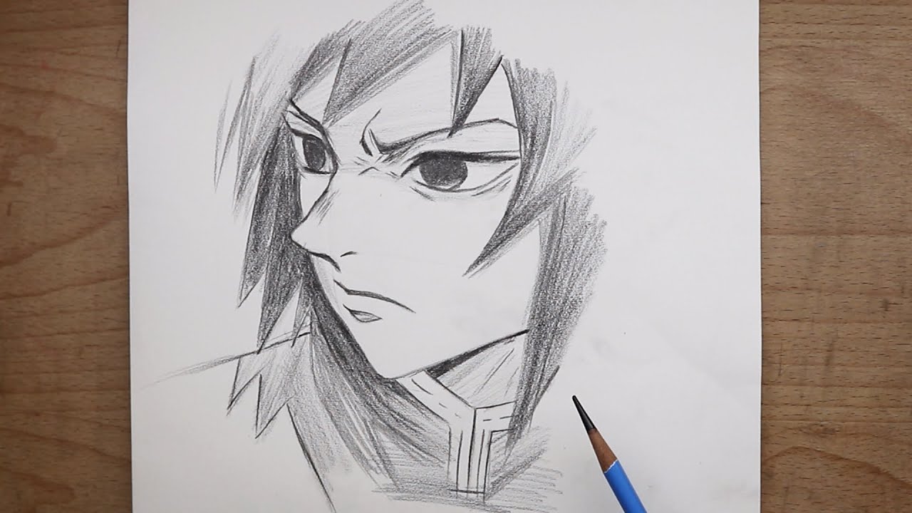 How to draw Tomioka Giyuu from Demon Slayer | Step by step | Easy anime ...