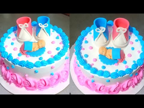 Vanilla baby shower cake! - YouTube