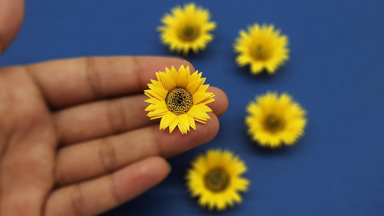 DIY Sunflower 🌻 How to Make Mini Paper Sunflower Easy 🌻 Small Paper ...