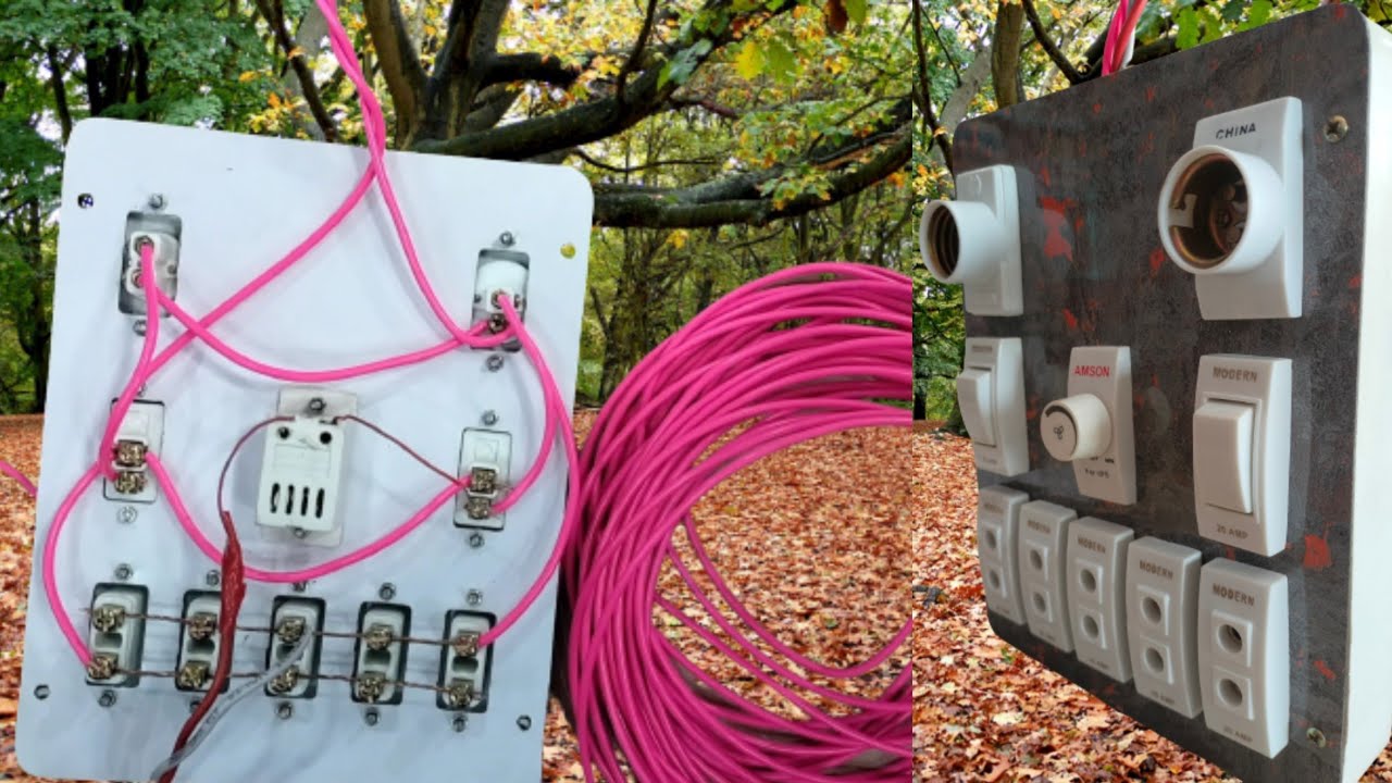 How To make Electric Switch board At home|2Switch 5Socket 2Holder 1fan ...