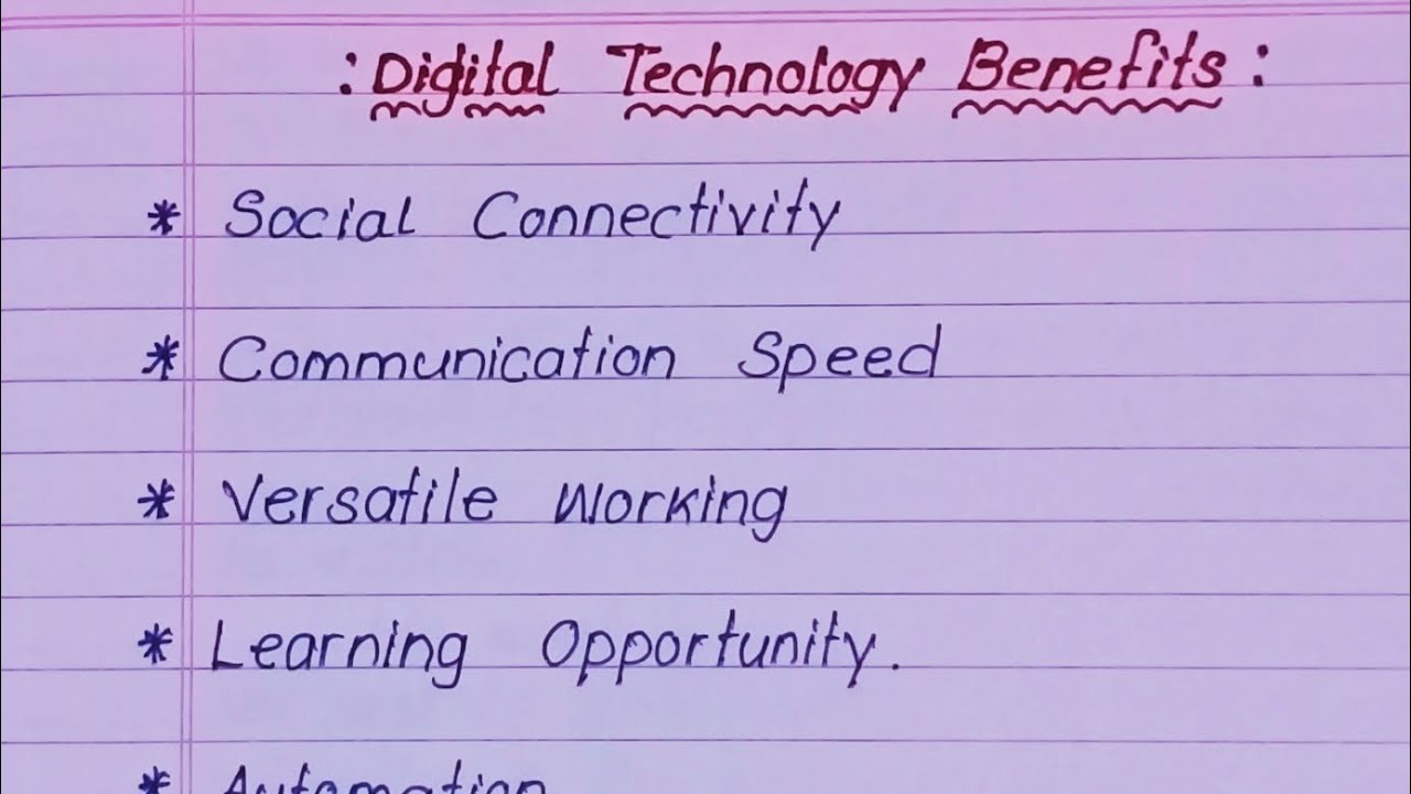 Digital Technology Benefits!Why is Digital Technology Needed?Digital ...