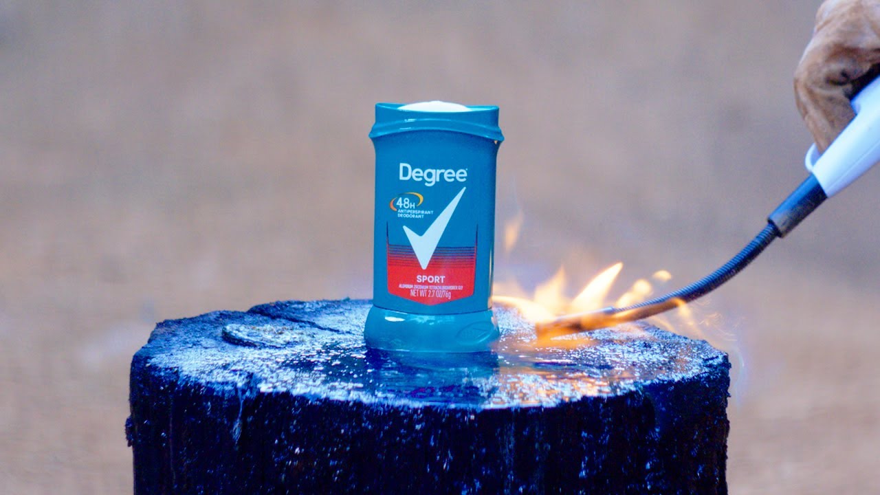 FIRE VS Deodorant - YouTube