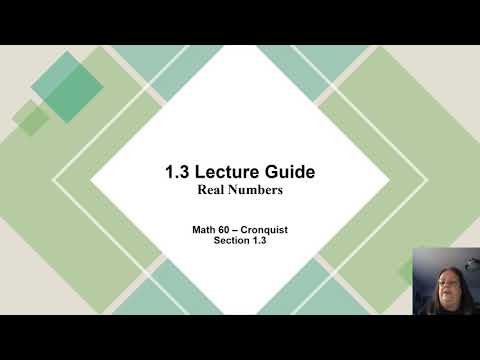 KCC Math 60 1.3 Lecture Guide - YouTube