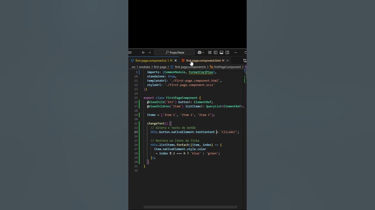 Entenda o ViewChild e ViewChildren no Angular em segundos! #angular - YouTube