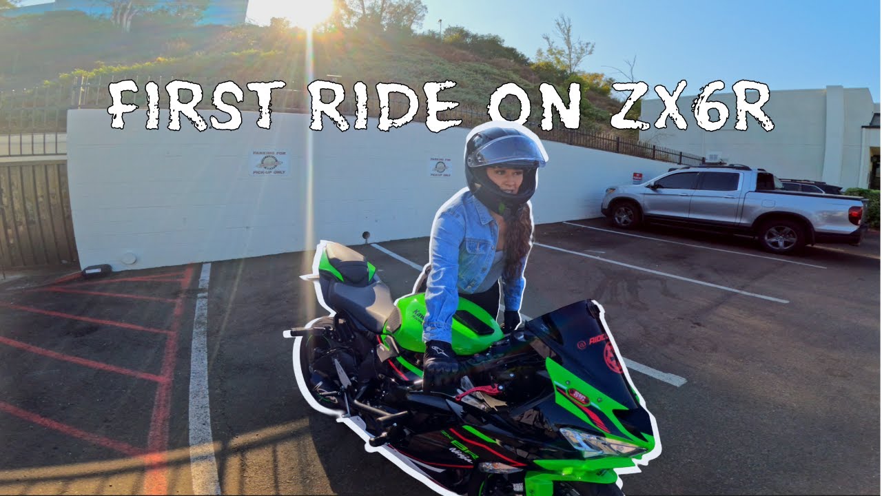 HER FIRST RIDE ON THE ZX6R - YouTube