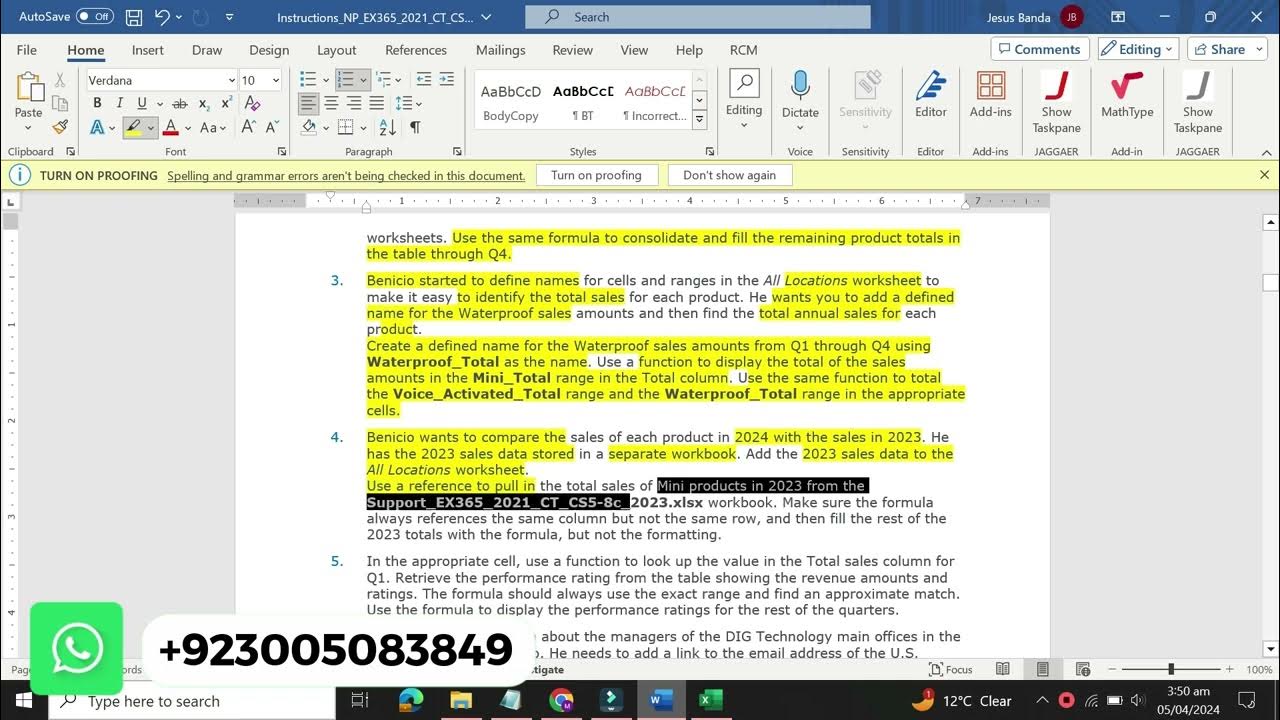 New Perspectives Excel 365/2021 | Module 5-8: SAM Critical Thinking Capstone Project 1c - YouTube