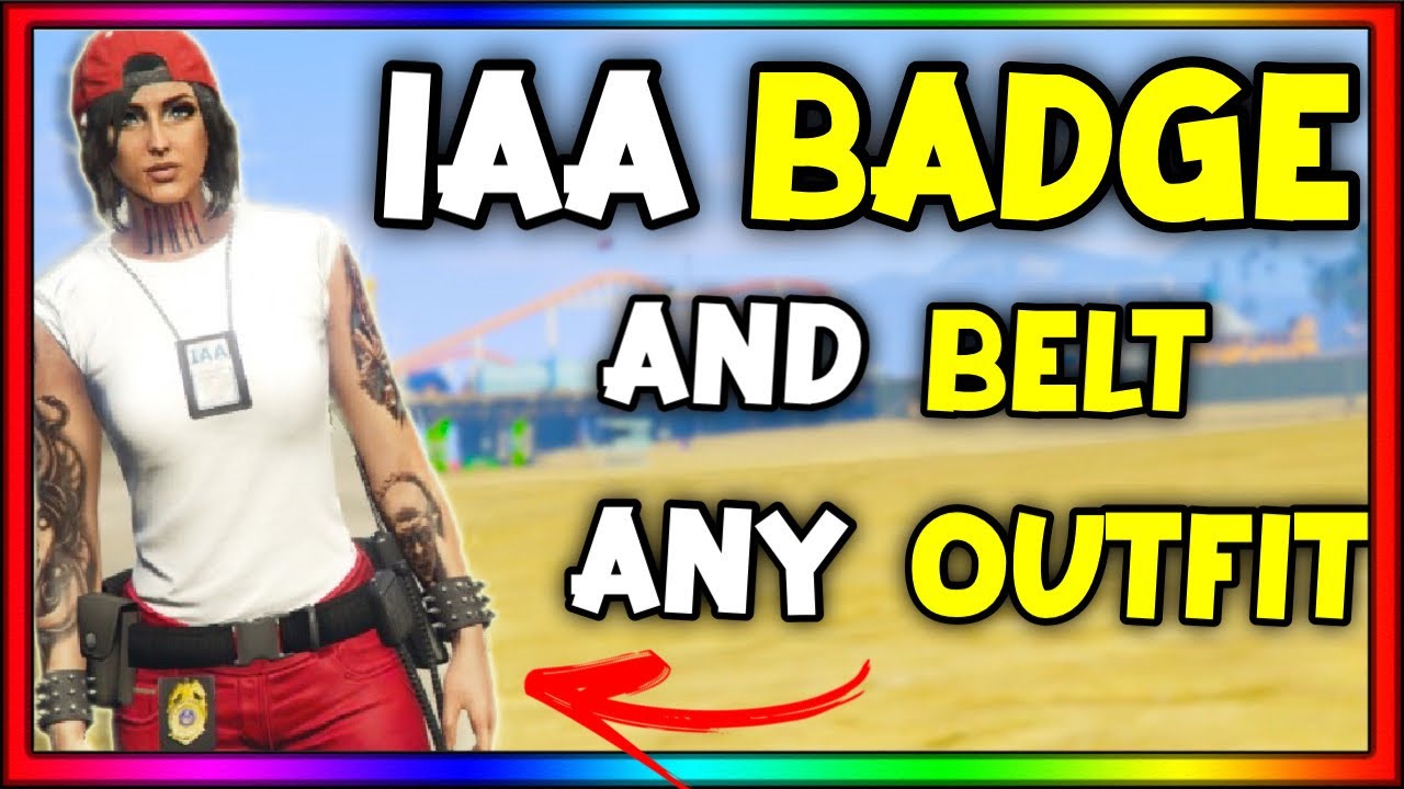 How To Get The IAA Badge And Belt On Any Outfit In Gta 5 Online Male or ...