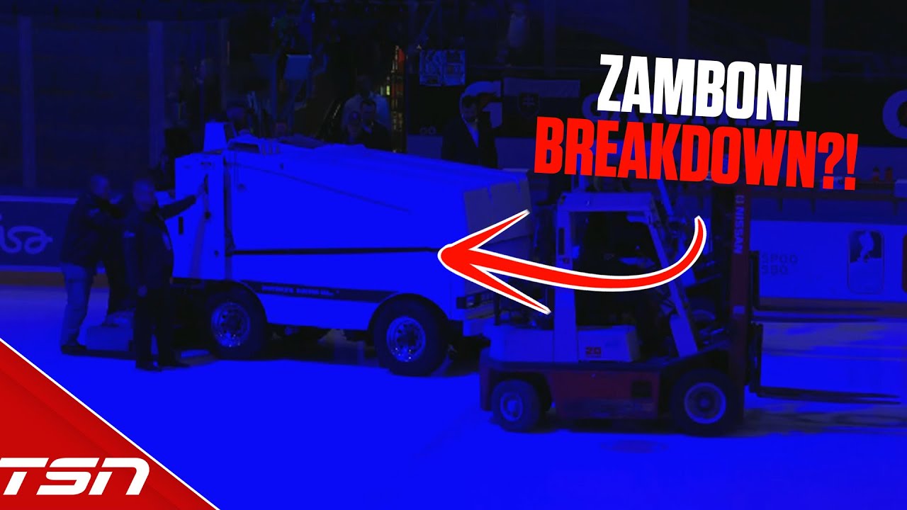 ZAMBONI BREAKS DOWN AT U-18 WORLDS, HAS TO BE TOWED OFF BY FORKLIFT ...