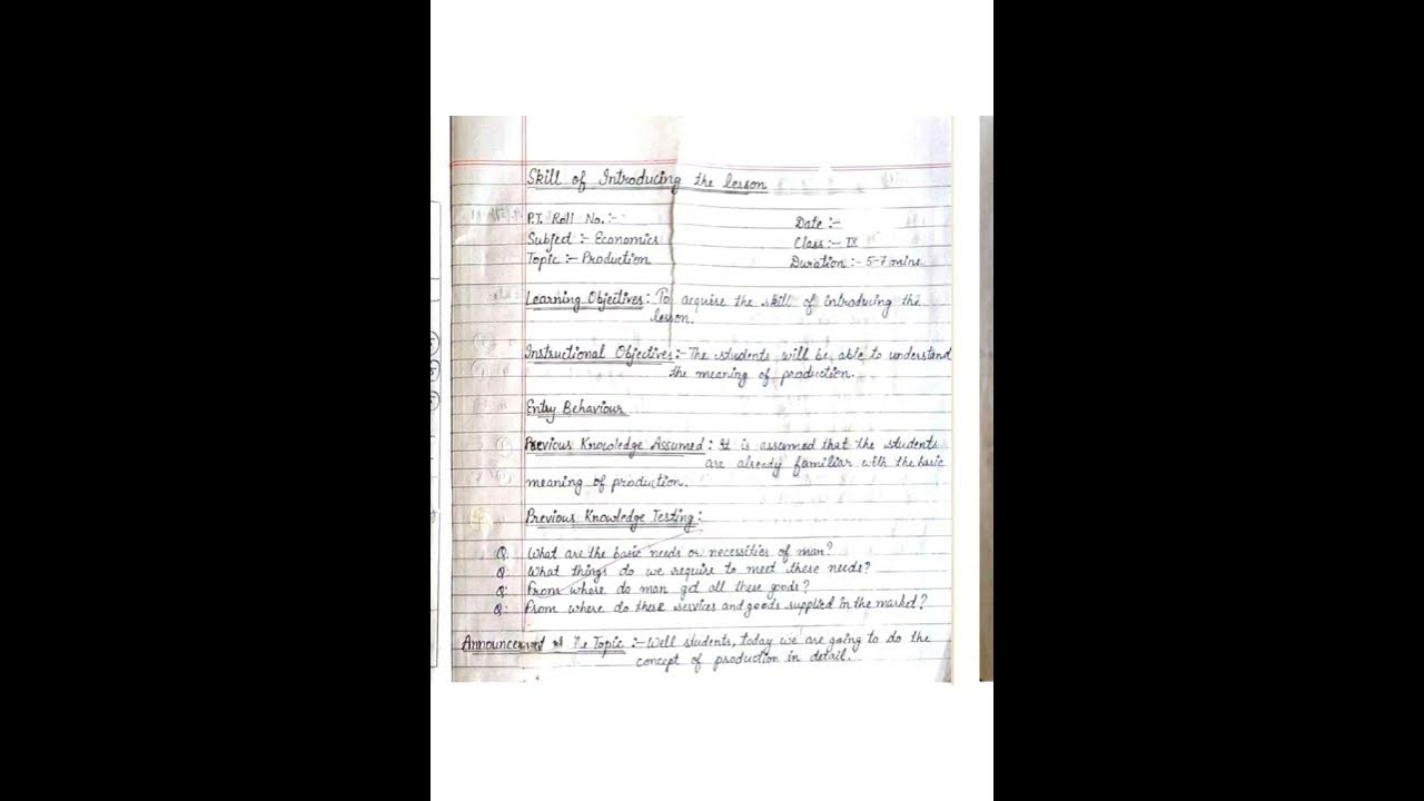 MICRO FILE Skill Of Introducing A Lesson (TOPIC- PRODUCTION) - YouTube