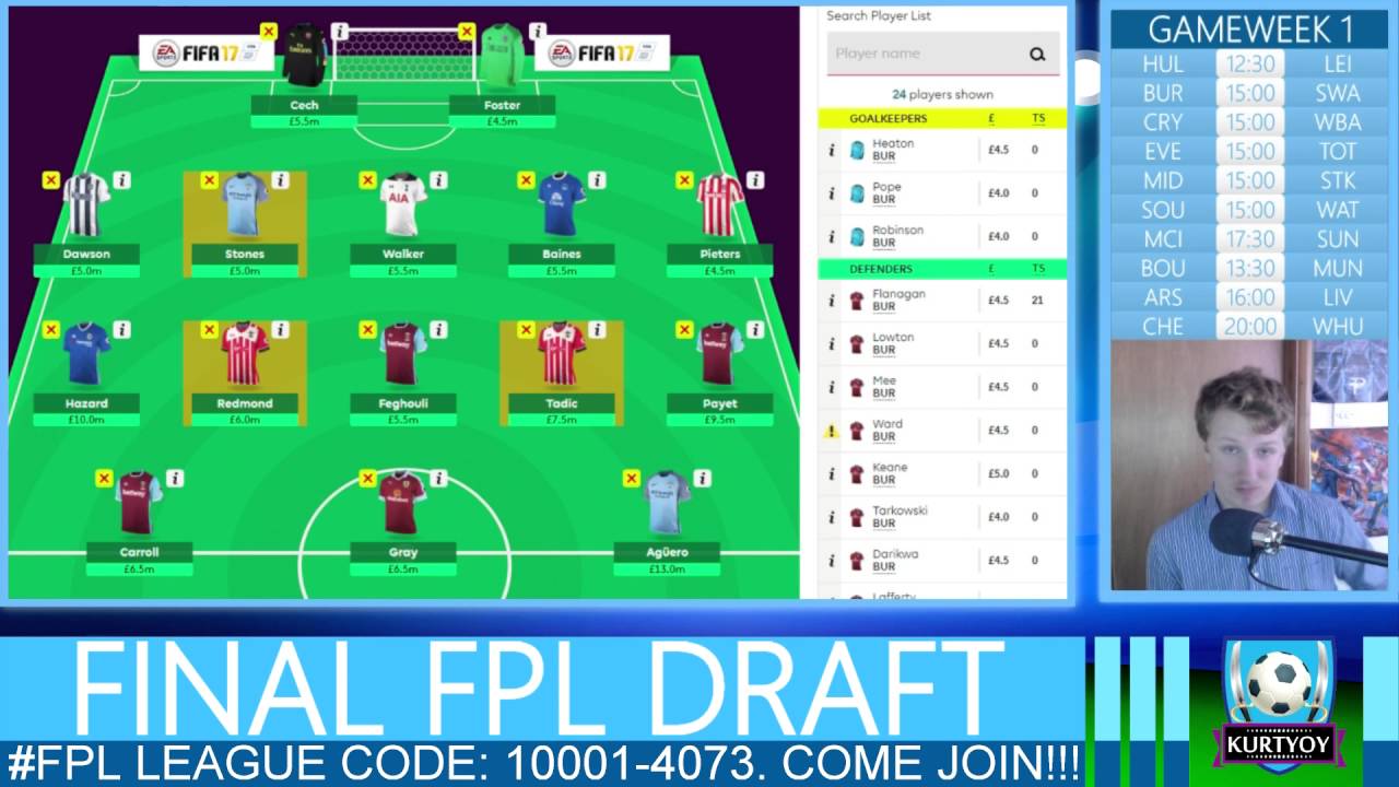 My Final FPL Draft - YouTube