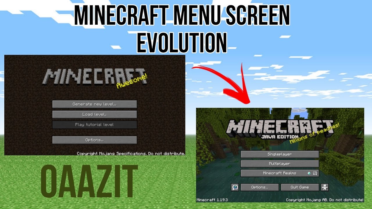 Minecraft Menu Screen Evolution All update||Oaazit|| - YouTube