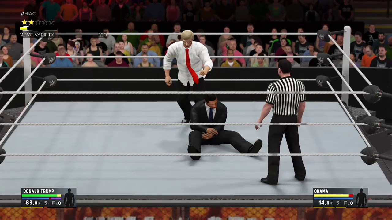 trump vs obama wwe 2k17 - YouTube