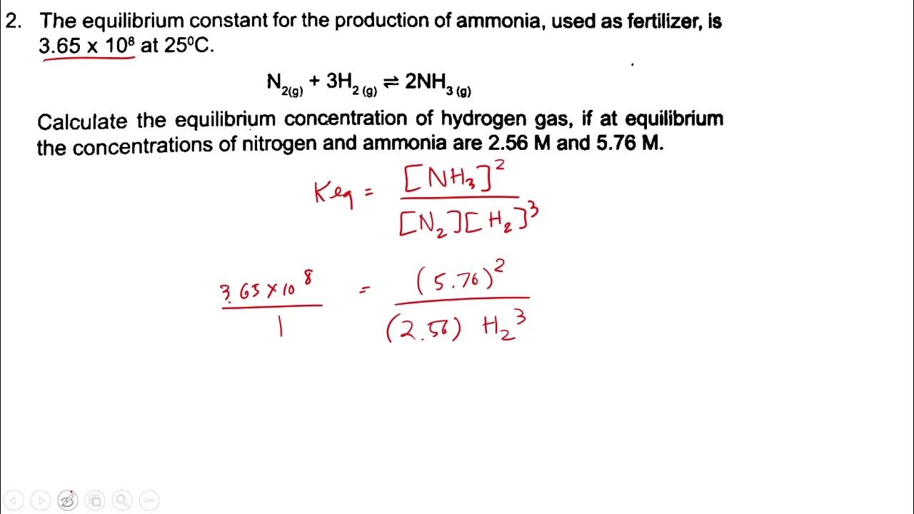 Chemical Equilibrium - Problems Part II - YouTube