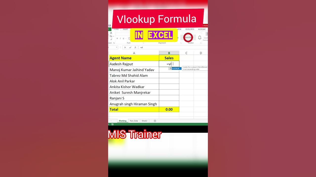 Vlookup Formula in Excel #shorts #vlookup #vlookupformula #shortvideo - YouTube