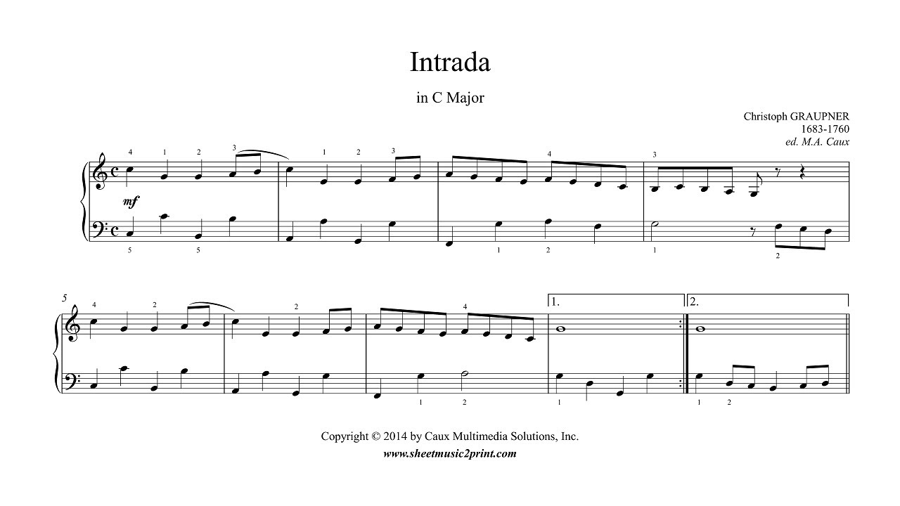 Graupner : Intrada in C Major - YouTube