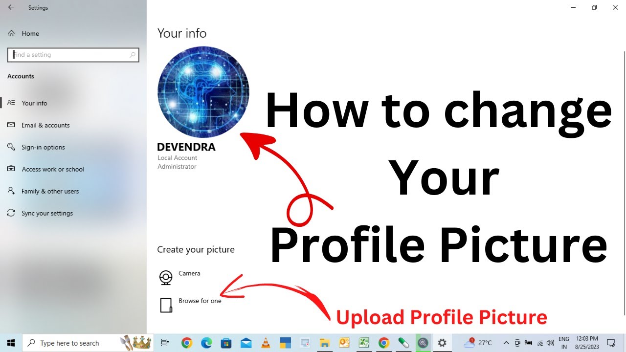 #tricks 💯 How to change your Profile Picture in Windows 8 to 10 # ...