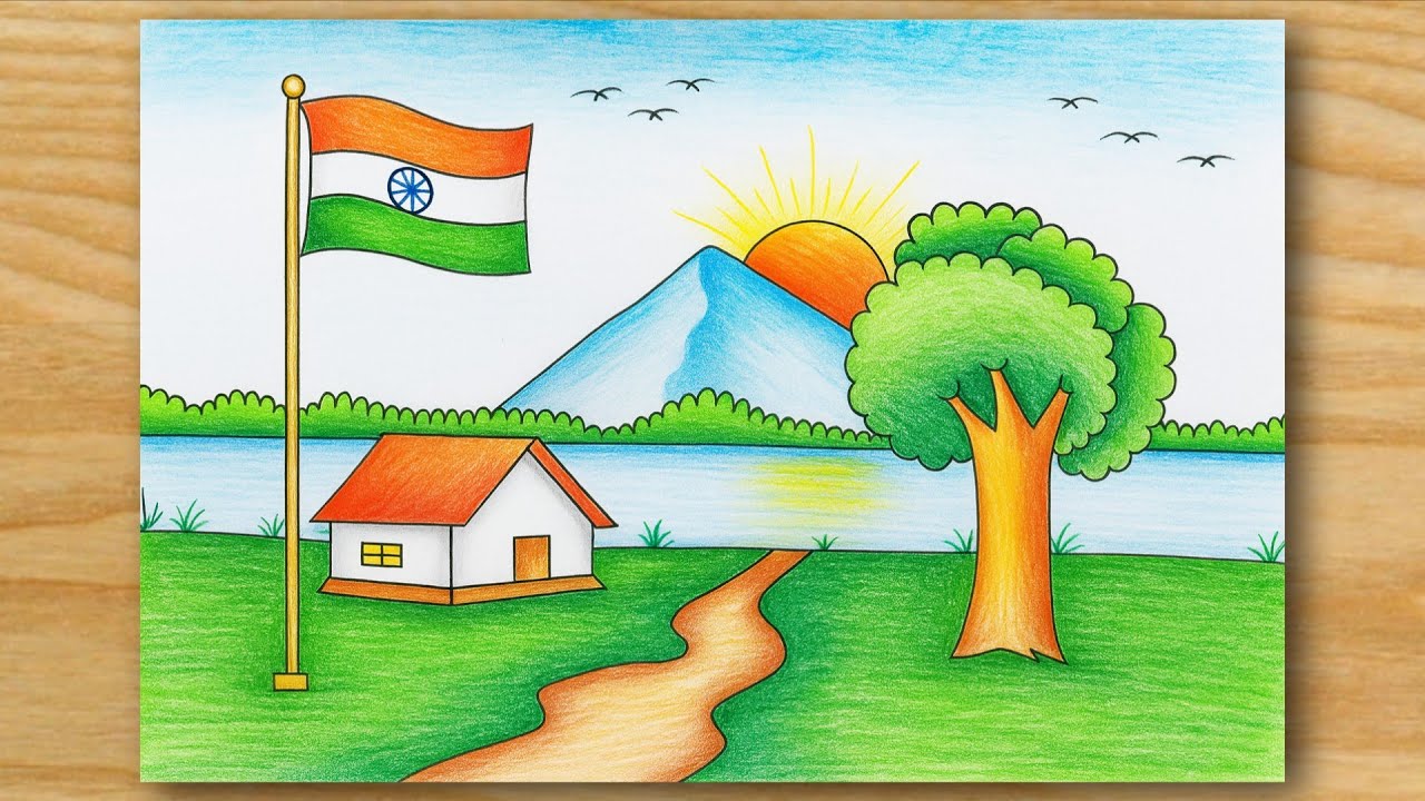 Tiranga Jhanda Drawing 🇮🇳 How To Draw National Flag of India. - YouTube