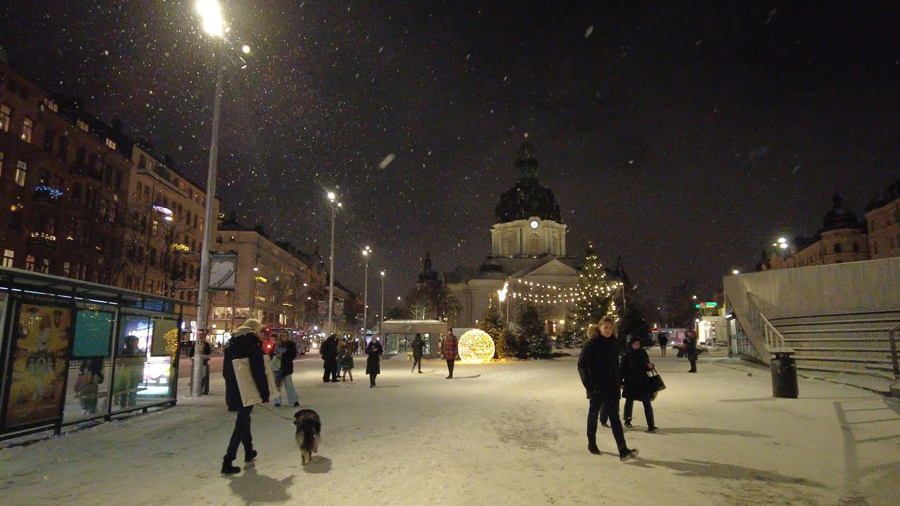 ️ Snowfall in Sweden, Stockholm | Walking in Vasastaden in the Winter ...