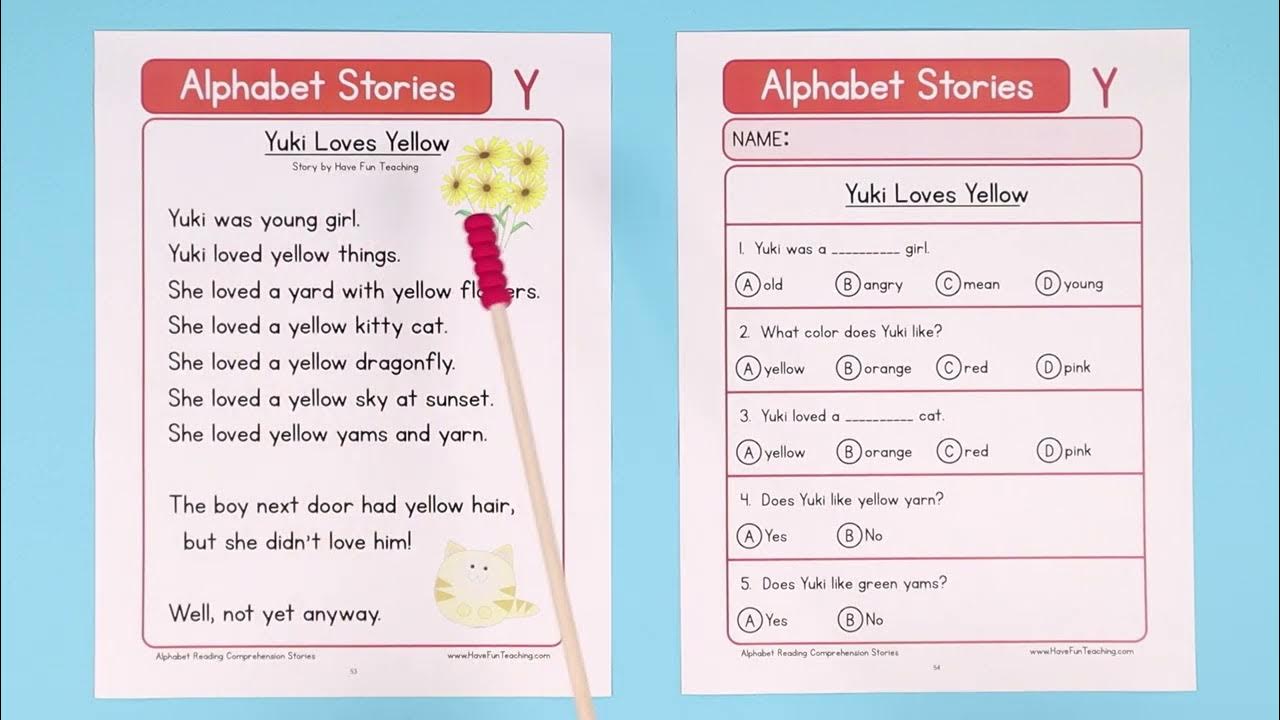 Alphabet Stories Letter Y Reading Comprehension Worksheet - YouTube