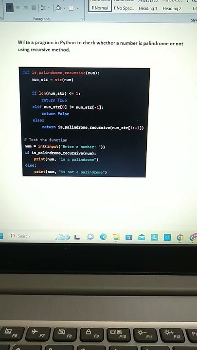 Write a program in python to check whether a number is palindrome or ...